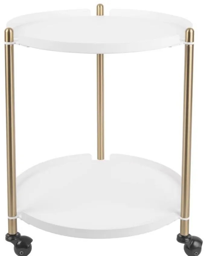 OnaDnes -20% Time for home Bílo zlatý kovový odkládací stolek Haran 42,5 cm