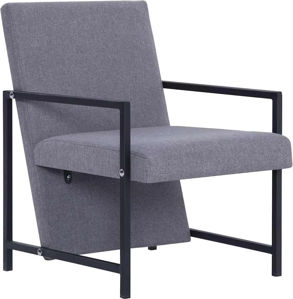 Křeslo světle šedé textil 282155