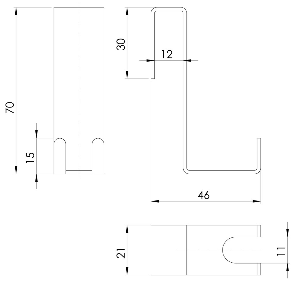 Gedy Gedy, THOR uchycení na zástěnu pro stěrku, černá mat, 562614