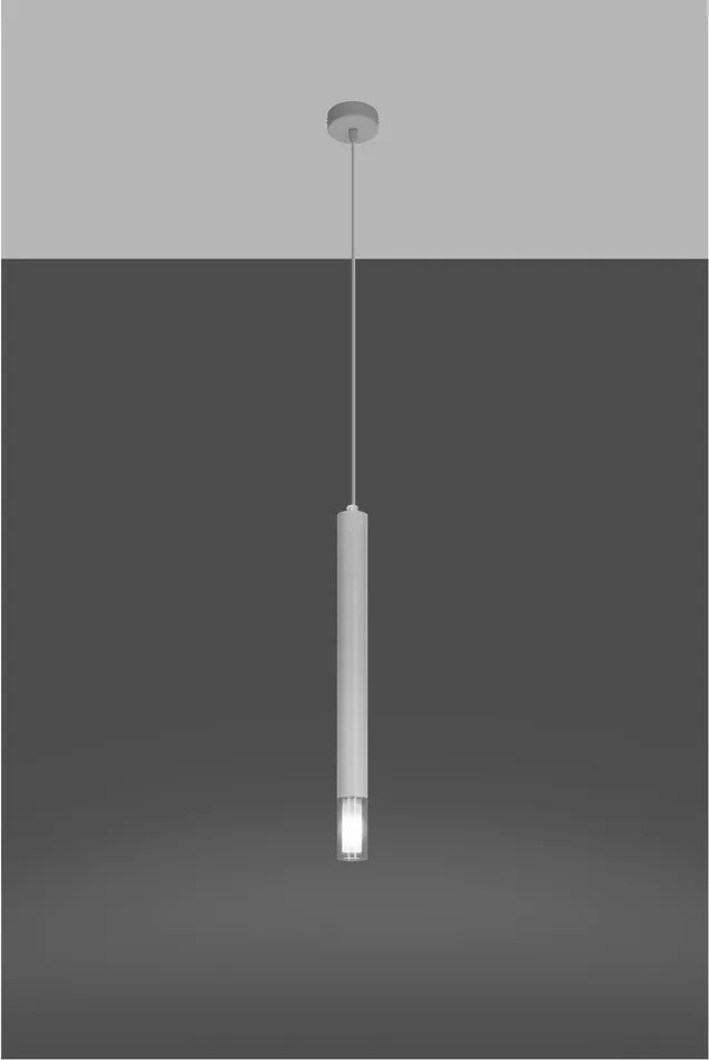 Bílé kovové závěsné svítidlo ø 8 cm Vittoria – Sollux