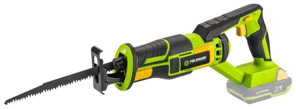 Fieldmann FDUO 70505-0 Aku pila ocaska Aku program FAST POWER 20V, Akumulátor Li-ion 1x 20 V / 2 Ah (případně 4 Ah) Max. prořez do dřeva: 100 mm,