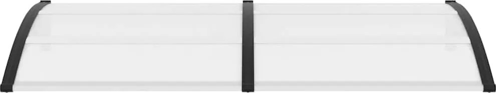 Vchodová stříška černá a průhledná 200 x 75 cm polykarbonát 144815