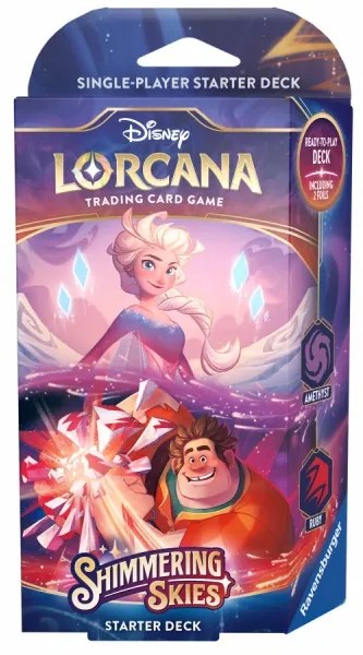 Disney lorcana shimmering skies - amethyst / rubyl starter deck