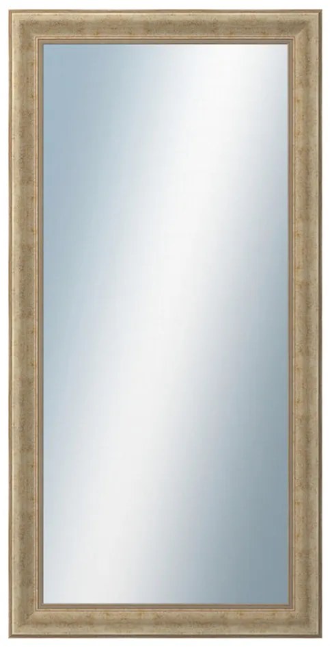 DANTIK - Zarámované zrcadlo - rozměr s rámem cca 50x100 cm z lišty KŘÍDLO malé stříbrné patina (2775)