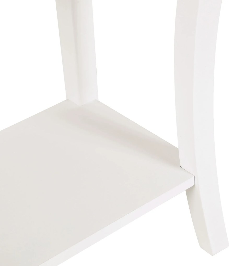 HOMCOM Konferenční Stolek s Úložným Prostorem do Obývacího Pokoj a Předsíně s Šuplíky a Policí Elegantní Design 100x33x75cm Bílý Lesklý Dřevěný