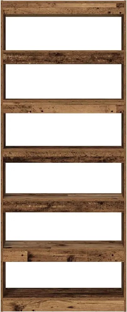 Knihovna 6 úrovní 80 x 30 x 198 cm Kompozitní dřevo Staré dřevo 3333921