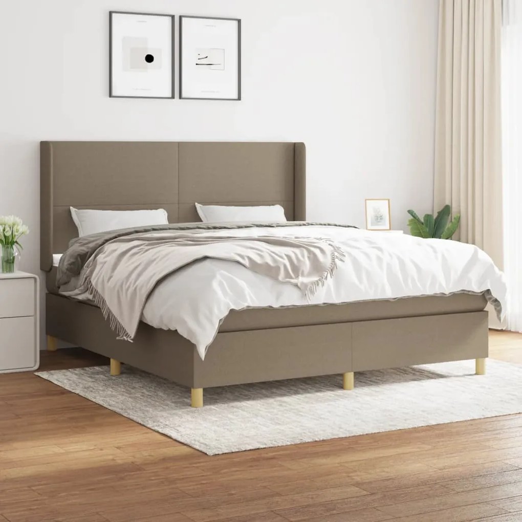 Box spring postel s matrací taupe 180x200 cm textil 3131853