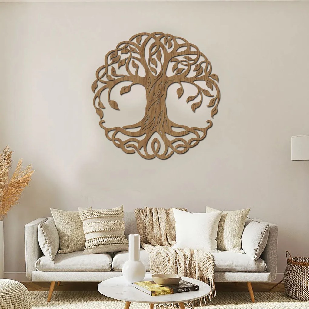 dřevo života Dřevěný strom na zeď MYRDINN Barevný vzor: Bílá, Rozměry Ø: 20