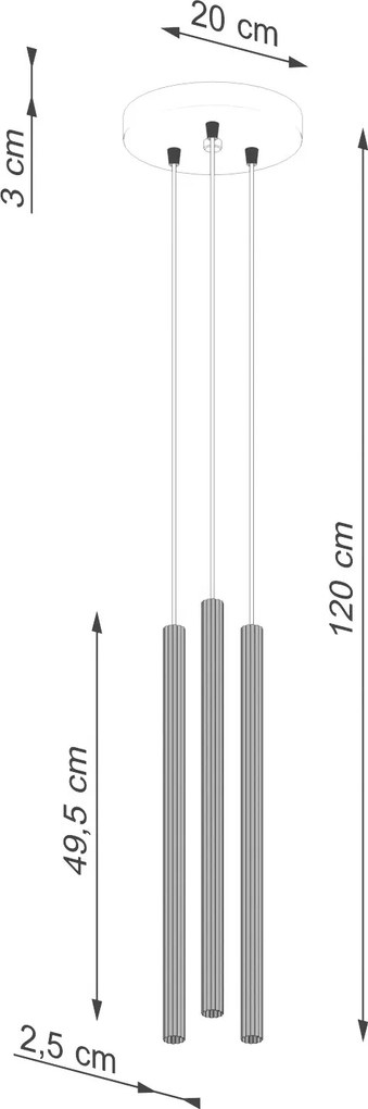 Sollux Lighting Závěsné svítidlo ARCHE 3P bordó