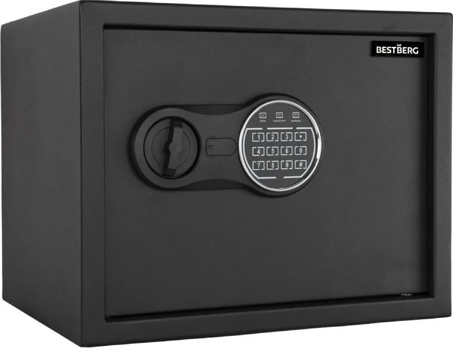 Digitální trezor BestBerg BBSB-2C / 30 x 38 x 30 cm / černá
