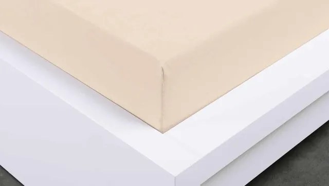 XPOSE ® Jersey prostěradlo polybavlna dvoulůžko - bílá káva 180x200 cm