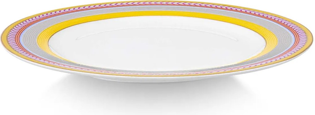 Pip Studio Pip Chique Stripes talíř ∅23cm, žlutý (Porcelánový talíř Ø 23cm)