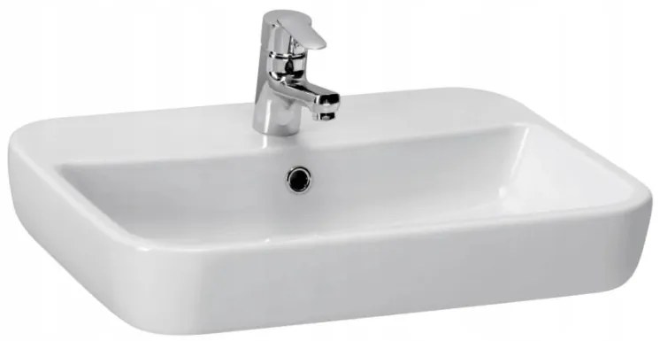 Cersanit Caspia Square Box, umyvadlo na desku 60 x 42 cm, bílá, K11-0095