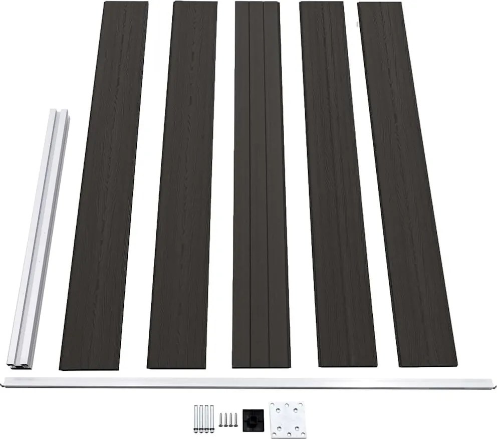 Plotový dílec WPC 175 x 105 cm černý 148976