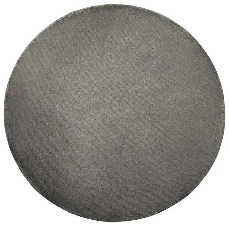 Kulatý viskózový koberec ⌀ 140 cm tmavě šedý GESI II Beliani