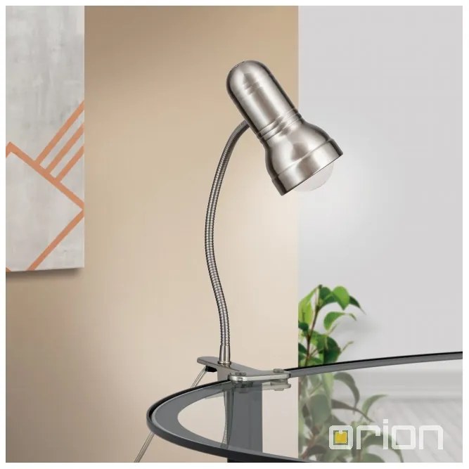 Orion Str10-319-S Stolní lampa s klipem WILHELM satin Biano.cz