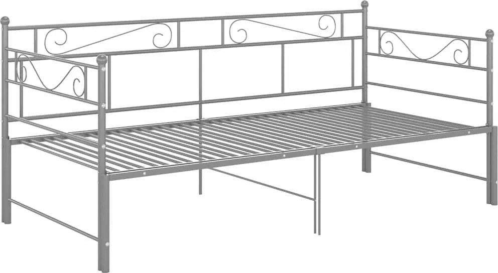 Rám vysouvací postele/pohovky šedý kovový 90 x 200 cm 324772