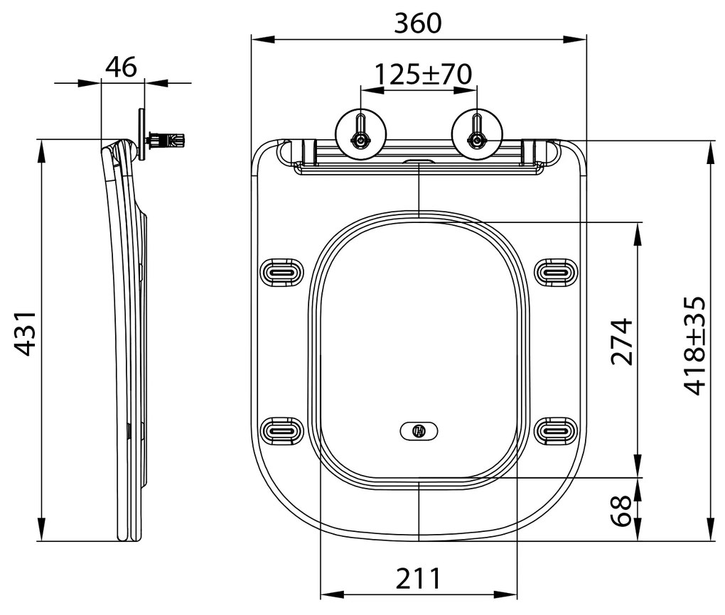 Sapho Imala WC sedátko slim Soft Close plast bíláPCS107