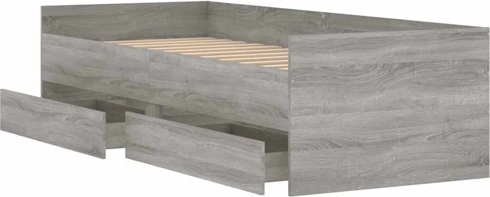 Rám postele se zásuvkami šedý sonoma 100 x 200 cm 3207341