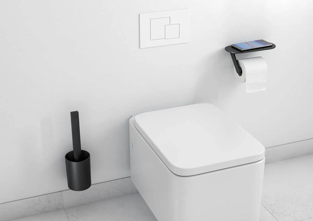 Hansgrohe WallStoris, sada pro WC, černá matná, HAN-27969670