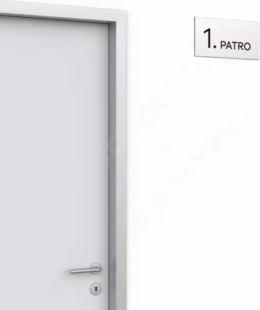 ACCEPT Označení podlaží "1. PATRO" - stříbrná tabulka - černý popis