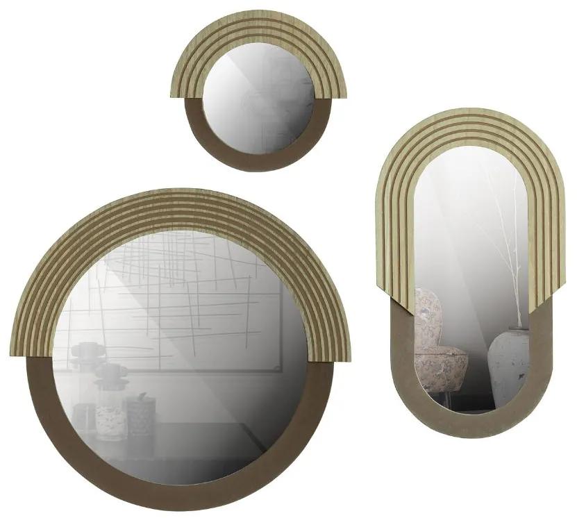 OnaDnes -20% Hoorns Dřevěné kulaté nástěnné zrcadlo Zebina 29 cm
