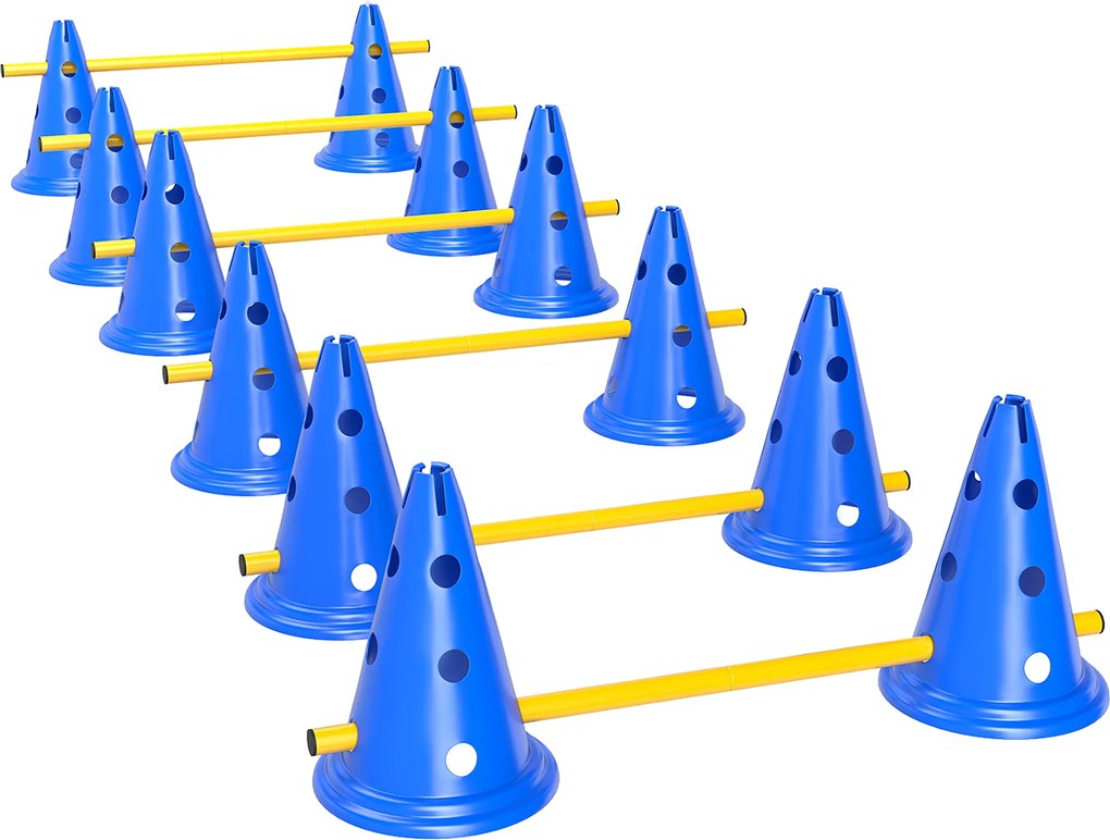 Agility set pro psy 6dílné agility vybavení pro výcvik psů Zásuvná sada překážek s 12 kužely 6 překážek Přepravní taška