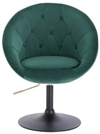 LuxuryForm DESIGN Otočné křeslo VERA VELUR na černém talíři - zelené
