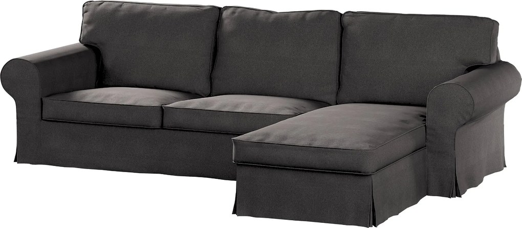 Potah na pohovku IKEA Ektorp 2-místná s lenoškou barva šedá látka pletený vzor