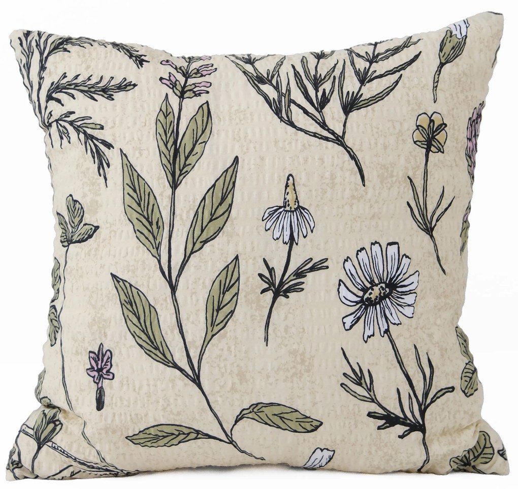 MK Lůžkoviny Krepový povlak na polštář Renforcé 40 x 40 cm - Herbář béžový