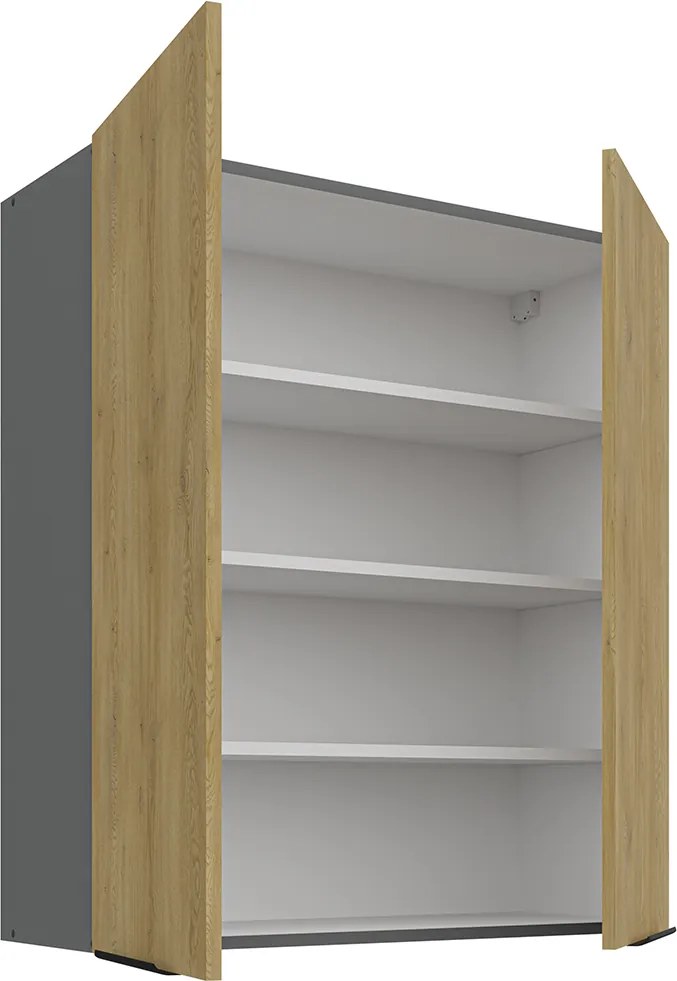 CREMONA ac | horní skříňka 80 G-90 2F policová | 80 cm | VYSOKÁ | antracit/cremona