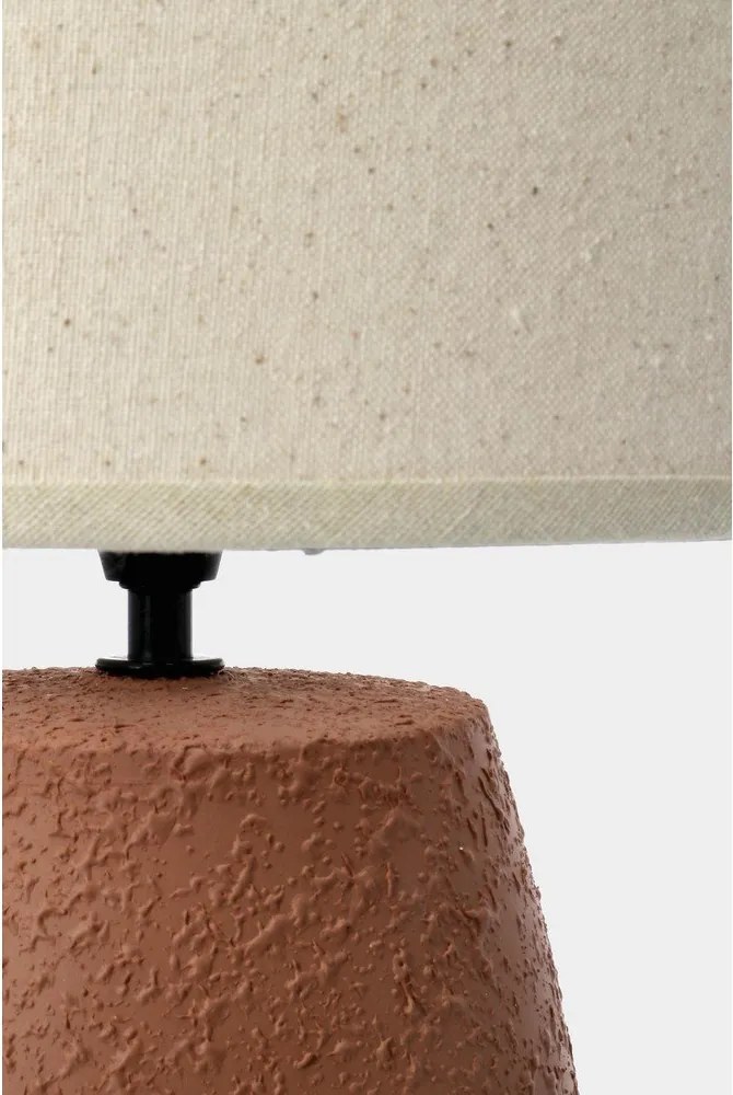 Keramická stolní lampa v terakotové barvě s textilním stínidlem (výška 41,5 cm) Irvin – Yes Everyday