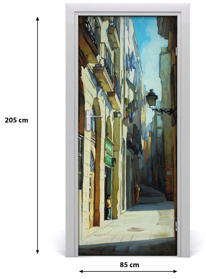 Fototapeta samolepící na dveře Ulice Barcelony 85x205 cm