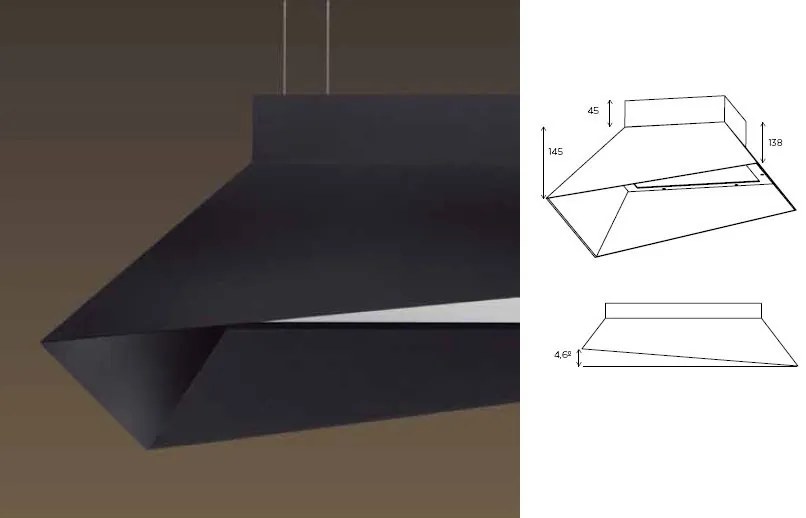 BPM 10228.65PNBKOP3K Závěsné svítidlo CAROLINA SQUARE černé LED 72,8W 650x650mm 3000K + nepřímé osvětlení (BPM 10228.65.PN.BK.OP.3K.IN7) - BPM