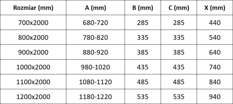 Mexen Exo sprchové dveře dvoukřídlé výklopné 80 cm, transparentní, černé - 8182-080-000-70-00