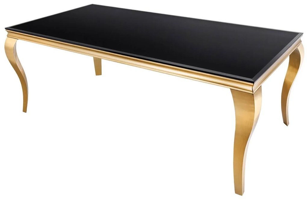 Designový jídelní stůl Rococo 200 cm černý / zlatý