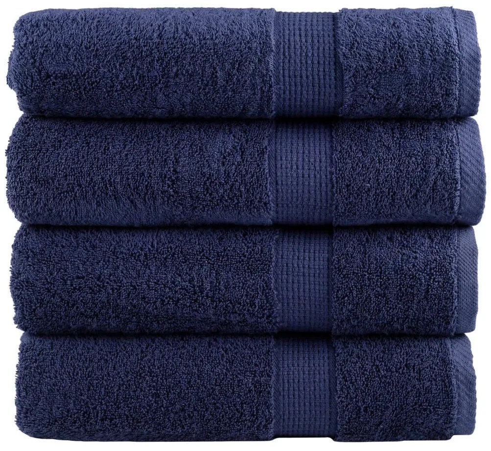 Prémiové osušky SOLUND 4 ks tmavě modré 100x150 cm 600 g/m² 137264