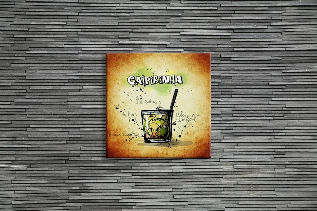 Malvis ® Obraz cedule Caipirinha Velikost (šířka x výška): 40x40 cm