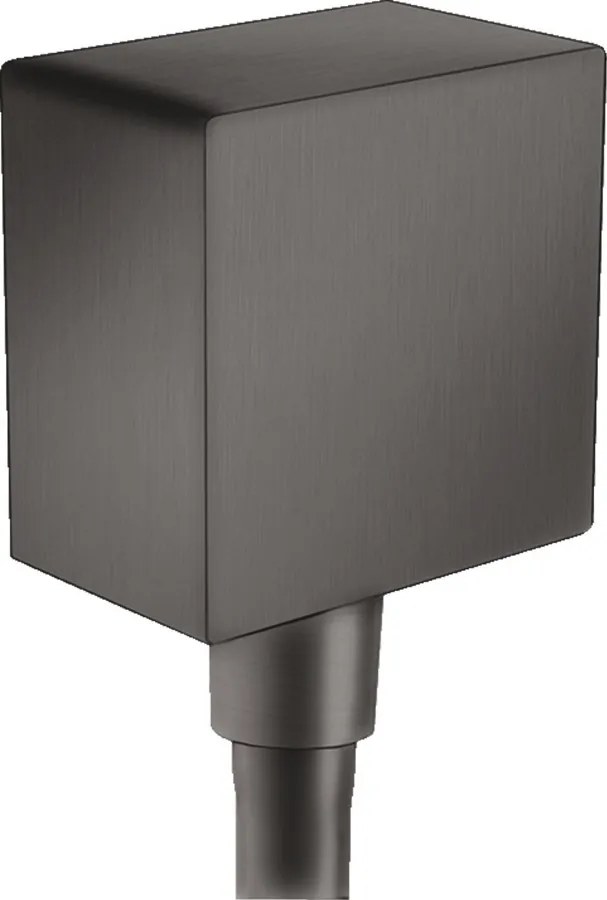 Hansgrohe FixFit, nástěnné kolínko Square se zpětným ventilem, kartáčovaný černý chrom, HAN-26455340
