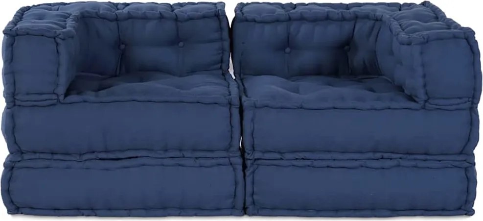 Modulová pohovka 2 ks Textil Indigo 140 x 70 x 56 cm 3315086