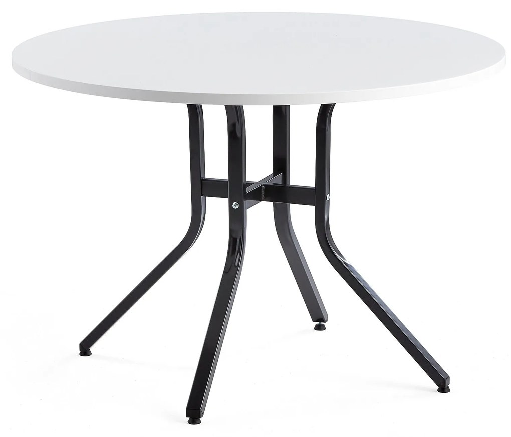 AJ Produkty Stůl VARIOUS, Ø1100 mm, výška 740 mm, černá, bílá