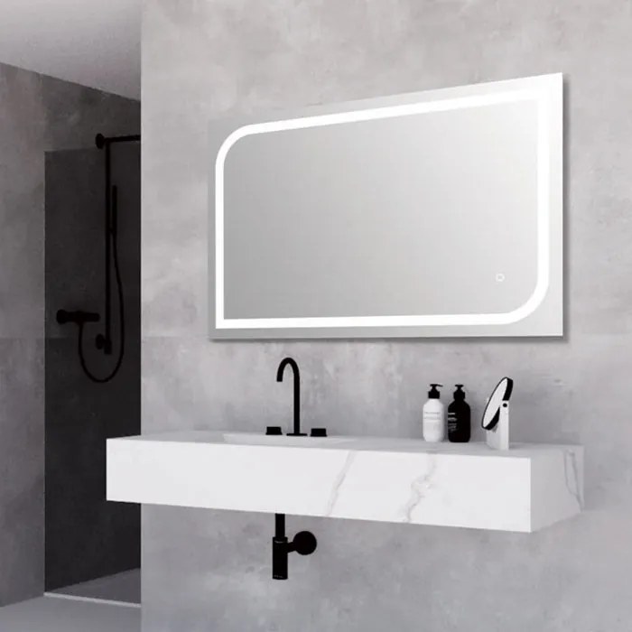 Zrcadlo závěsné s pískovaným motivem a LED osvětlením Nika LED 6/60 | A-Interiéry