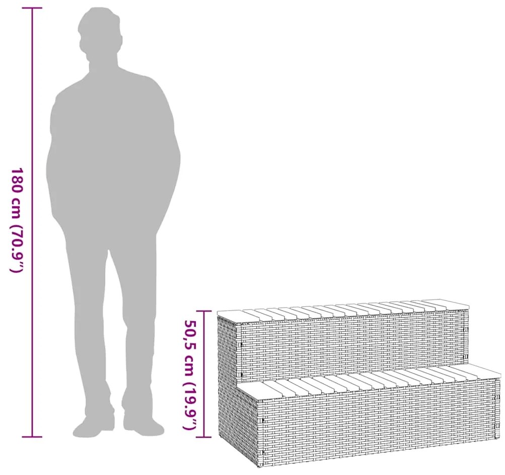 vidaXL Obruby k vířivce béžová 100x50x50,5 cm polyratan a akáciové