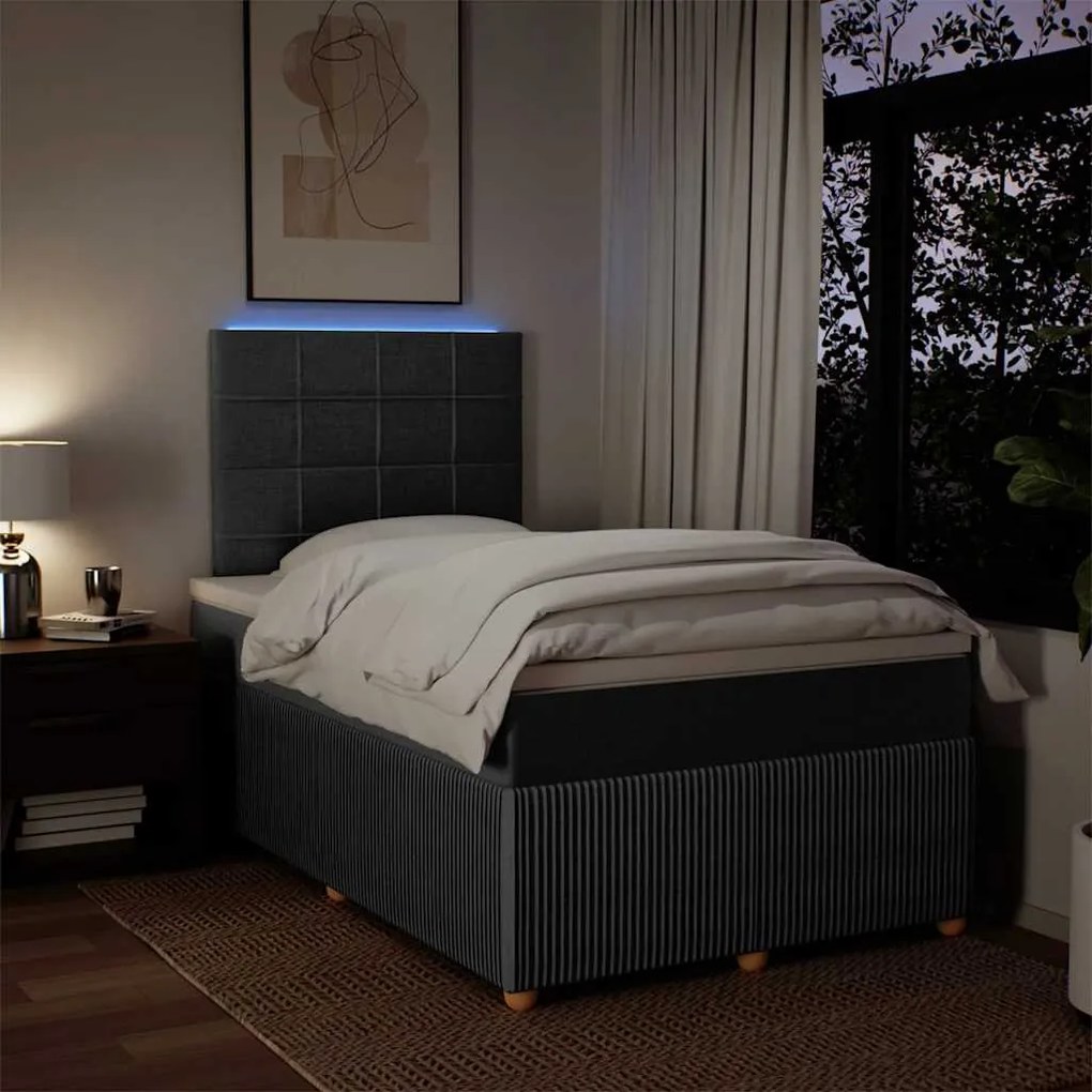 Box spring postel s matrací tmavě šedá 120x200 cm textil 3294324