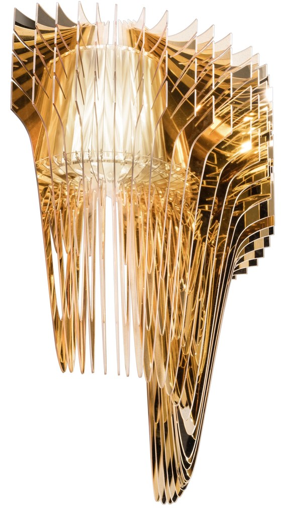 Slamp ARIWS00GLD00000000EU Aria wall gold, nástěnný světelný objekt od Zaha Hadid, 2xE27 + 7W LED, výška 60cm