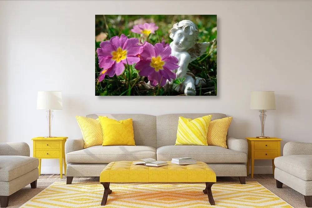 Obraz andílek v zahradě - 120x80 cm