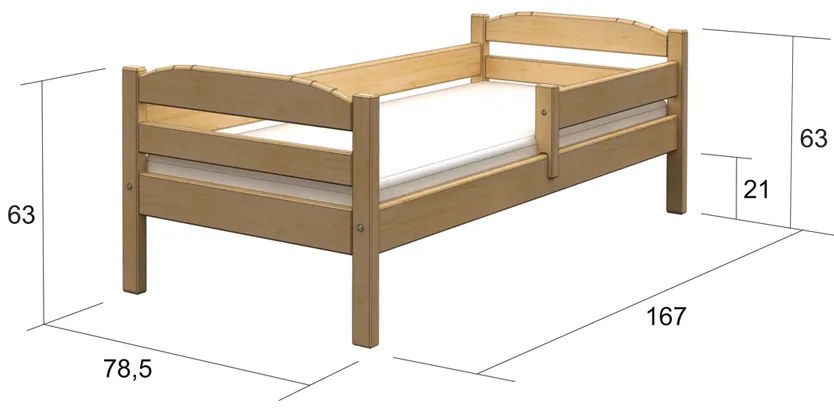 Amades Dětská postel ESTER 80 x 160 Povrchová úprava postele: Moření odstín ořech