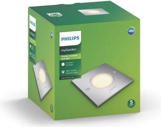 PH 17356/47/P0 LED Venkovní bodové pojezdové svítidlo Philips Crust 17356/47/P0 chromové 2700K - PHILIPS (915005395601)