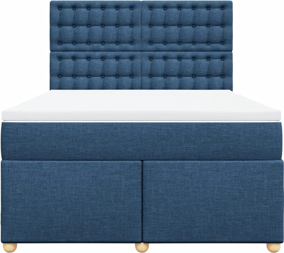 Box spring postel s matrací modrá 160x200 cm textil 3291351