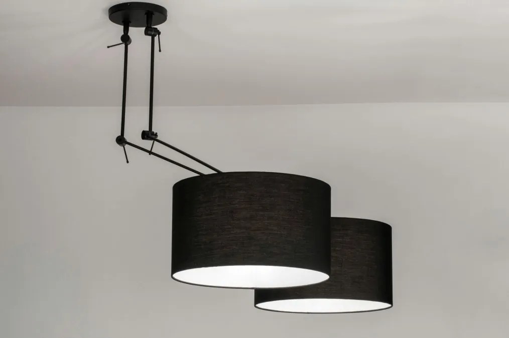 Závěsné designové černé svítidlo nad stůl Snap Light Duo Black and Black